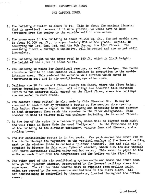 Capitol Tower Grand Opening Tour Guide Script