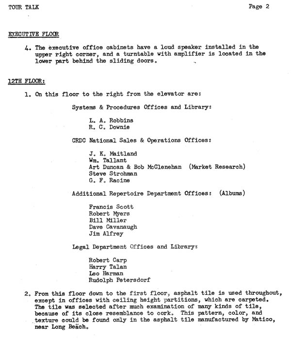 Capitol Tower Grand Opening Tour Guide Script